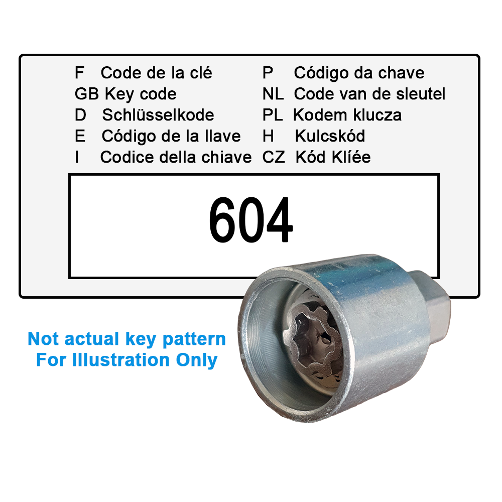Wheel Locking Wheel Nut Key for Renault – Key Code 604 / D – Wheel ...