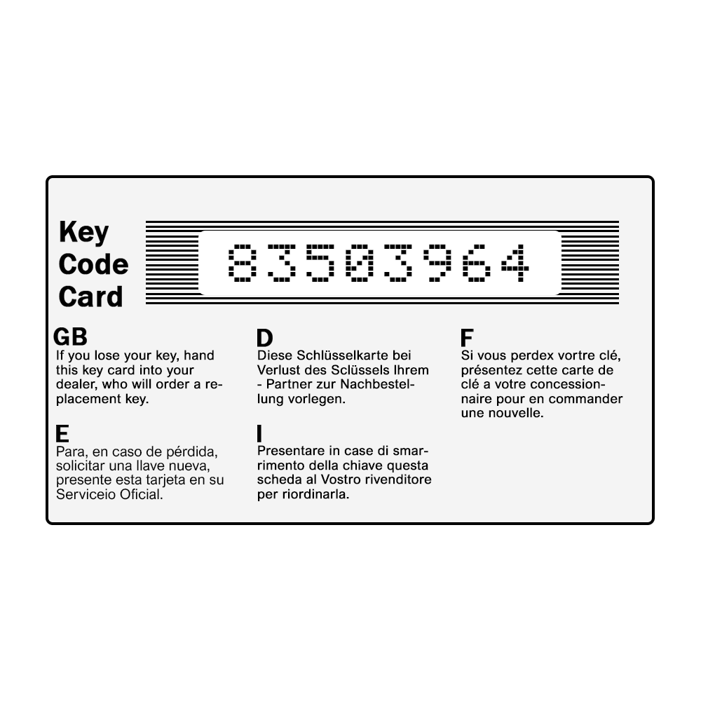 Locking Wheel Nut Key 83503964 – Wheel Locking Keys