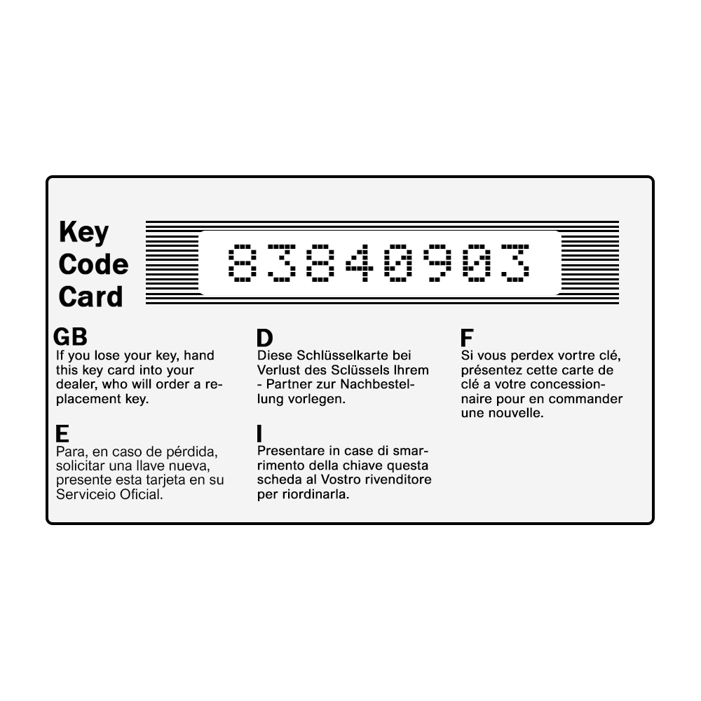 Locking Wheel Nut Key 83840903 – Wheel Locking Keys