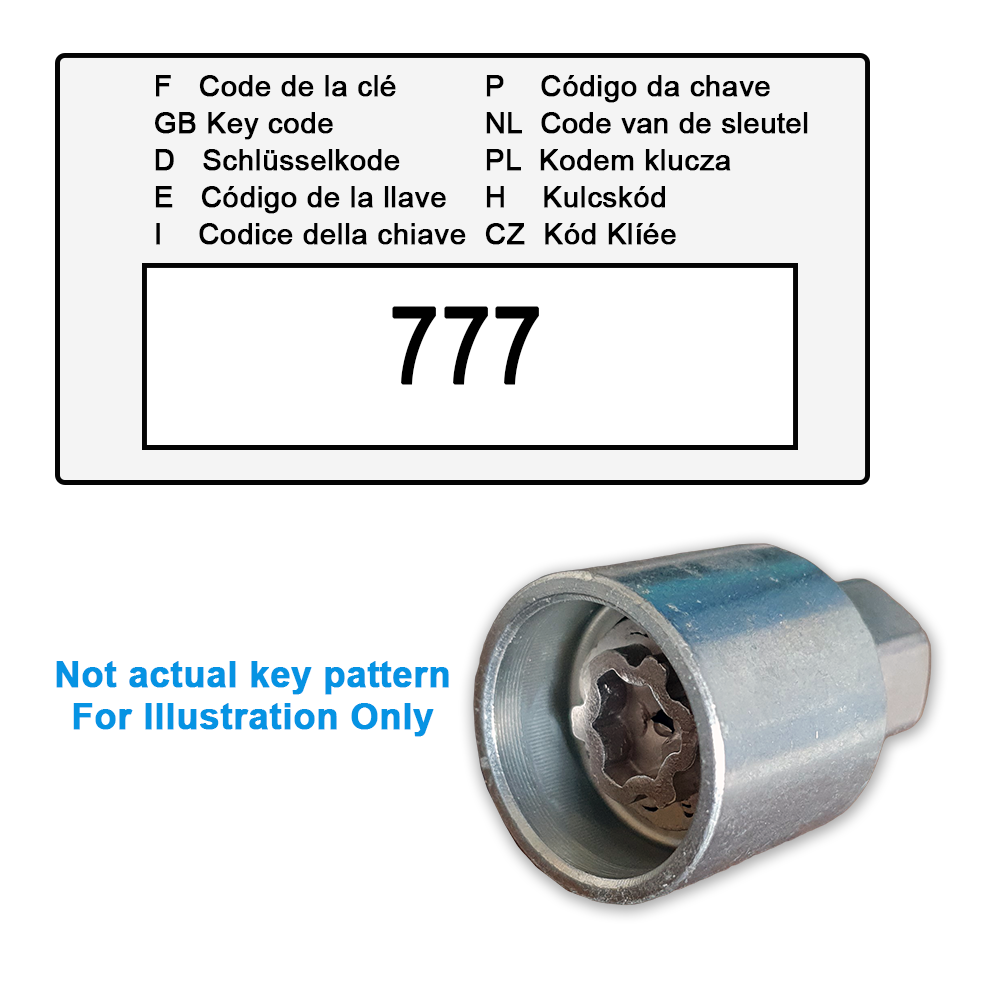 Audi Locking Wheel Nut Key for Code 777 / T – Wheel Locking Keys
