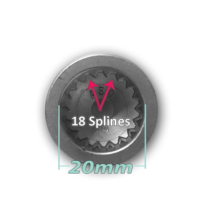 *make* *mode* Wheel Locking Nut Key ABC54 ABC 54 – 18 Splines / 18 ...